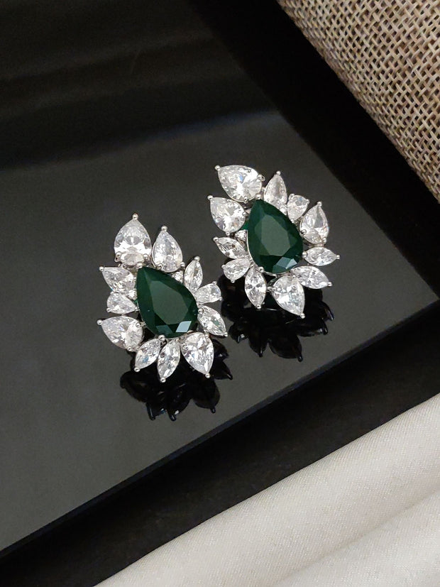 Abdesigns Silver Plated American Diamond Studs Earring – Abdesignsjewellery